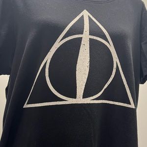 torrid | Tops | Harry Potter White Deathly Hallows Symbol Black Tshirt ...